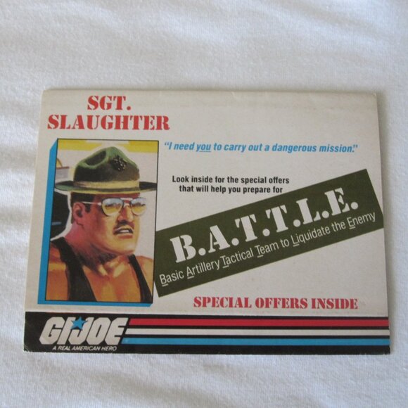 Hasbro | Toys | 986 Gi Joe Action Figure Insert Sgt Slaughter Battle ...